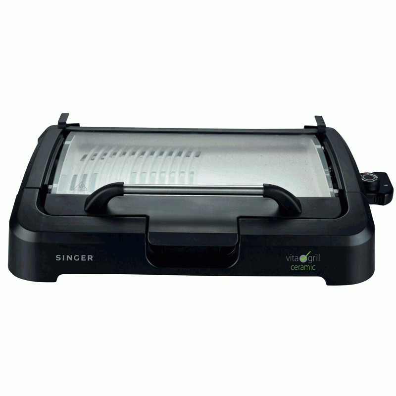 Singer Vita VG-2200 Ηλεκτρική κεραμική ψησταριά με γυάλινο καπάκι ...